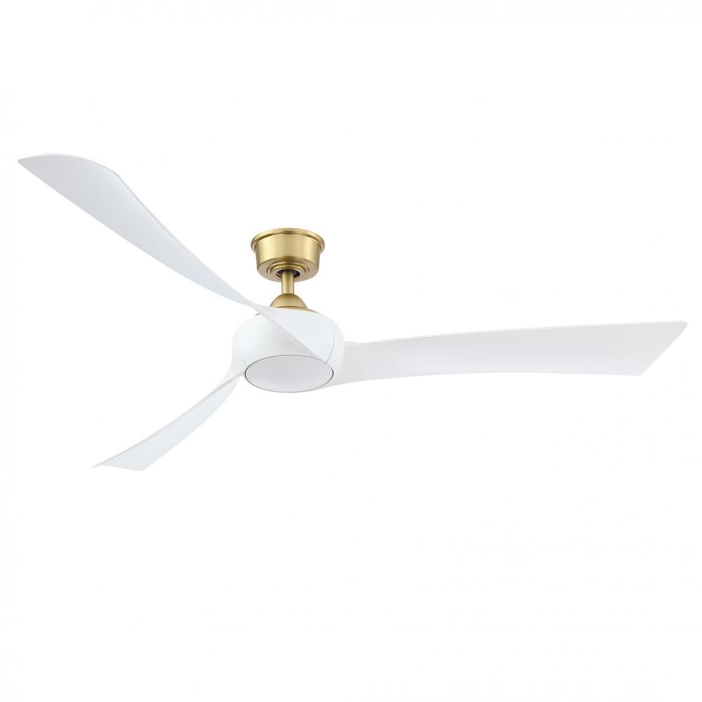 Wrap Custom Indoor/Outdoor Ceiling Fan DC Motor- Brushed Satin Brass ...
